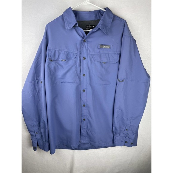 Habit | Shirts | Habit Blue Fish Camp Shirt Long Sleeve Roll Up Sleeve ...